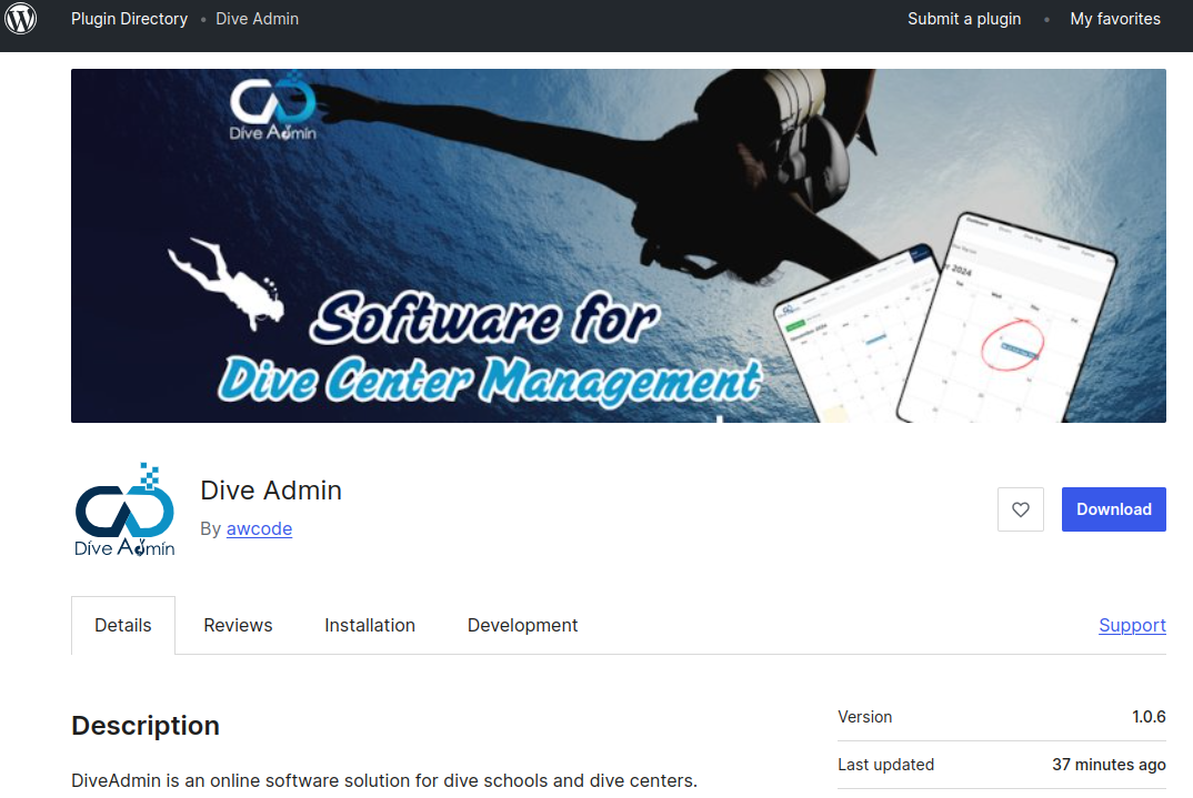 Wordpress Plugin now available - Dive Admin